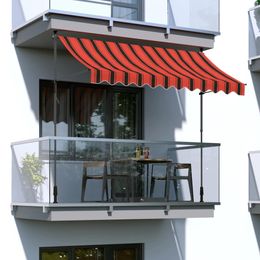 Klemmmarkise - Balkonmarkise JAM | 3,95 x 1,20 m | Gestell: anthrazit | Stoff: Multi, orange