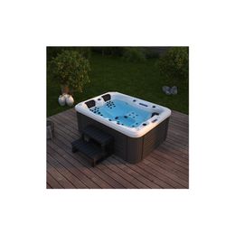 Home Deluxe Outdoor Whirlpool BEACH - Mit Treppe und Thermoabdeckung