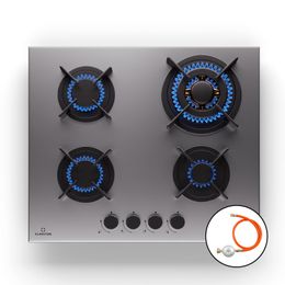 Klarstein Goldflame 4 Gaskochfeld 4-flammig autark Erdgas/Propangas Edelstahl