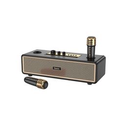Hoco BS63 Bluetooth-Lautsprecher mit 2 kabellosen Mikrofonen &ndash; Schwarz