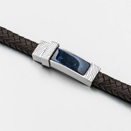Holzkern Armb&auml;nder Herren Braun und Sodalith