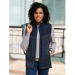 Classic Basics Damen Kurzwestemarine, meliert, Gr. 42, meliert, unifarben, 100% Polyester, Einsatz:100% Polyester, Wattierung:100% Polyester, Westen