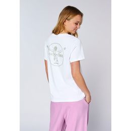 Chiemsee Damen T-Shirtwei&szlig;, Gr. XL, unifarben, 100% Baumwolle, Shirts, - mit gro&szlig;em Backprint