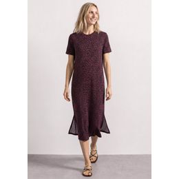 Street One Damen Midikleidrustic rouge, Gr. 34, gemustert, Stoff, 87% Viskose, 11% Polyester, 2% Elasthan, Kleider, mit grafischem Muster