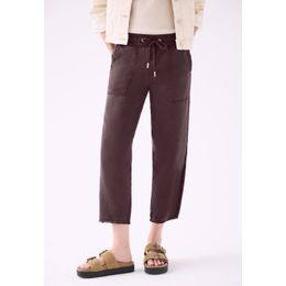 Damen Stoffhosevery berry, Gr. 44, STREET ONE STUDIO, unifarben, Stoff, 56% Lyocell, 44% Baumwolle, Hosen, im Loose Fit