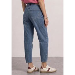 Street One Damen Loose-fit-Jeansmid blau stripe washed, Gr. 34, gestreift, Jeans, 92% Baumwolle, 6% Elastomultiester, 2% Elasthan, Jeans, High Waist