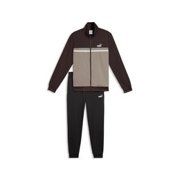 Puma Herren Jogginganzug "Colourblocked Trainingsanzug Herren"chocolate fondue braun, Gr. S, Obermaterial: 100% Polyester. Taschenfutter: 100%