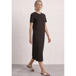 Street One Damen Midikleid, braun, Gr. 42, gemustert, Stoff, 87% Viskose, 11% Polyester, 2% Elasthan, Kleider, mit grafischem Muster