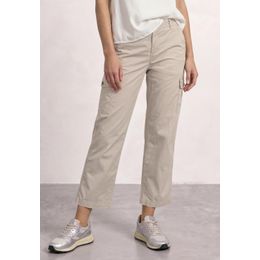 Street One Damen Stoffhoseclay sand, Gr. 34, unifarben, Web, 98% Baumwolle, 2% Elasthan, Hosen, im Cargo-Style