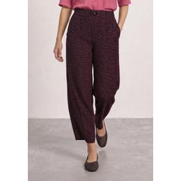 Street One Damen Stoffhoserustic rouge, Gr. 34, gemustert, Stoff, 100% Viskose, Hosen, Middle Waist