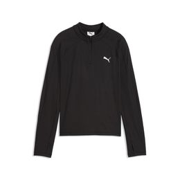 Puma Kinder T-Shirt "Train All Day Essentials Slim Langarmshirt M&auml;dchen"schwarz, Gr. 140, clean, Obermaterial: 92% Polyester, 8% Elasthan, Shirts