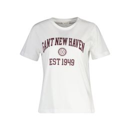 Gant Damen T-Shirt "REGULAR GRAPHIC"wei&szlig;, Gr. M, Jersey, Obermaterial: 100% Baumwolle, Shirts