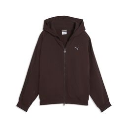 Puma M&auml;dchen Sweatjacke "T7 Midnight Shadow Oversized Jacke mit Rei&szlig;verschluss M&auml;dchen"chocolate fondue braun, Gr. 176, Obermaterial: 100% Baumwolle.