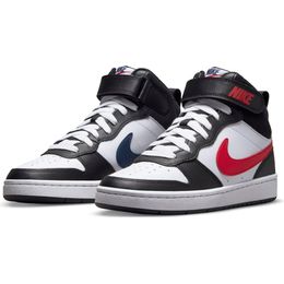 Nike Sportswear M&auml;dchen Sneaker "COURT BOROUGH MID 2 BG", Gr. 36,5wei&szlig;, university rot, wei&szlig;, schwarz, Leder, Synthetik, Textil, Schuhe, Design auf