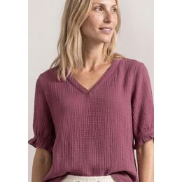 Street One Damen Shirtbluseschwarz clouded blush, Gr. 34, Strukturmuster, Web, 100% Baumwolle, Blusen, aus reiner Baumwolle