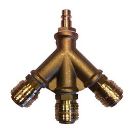 Boni-Shop&reg; Druckluftverteiler Set, 3-fach Messing Verteiler, mit Kupplungen & Stecker