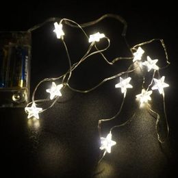Boni-Shop&reg; Lichterkette Sterne, LED, warmwei&szlig;, 10 LED