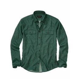 noch offen Herren Italo-Overshirt Gr&uuml;n 35% Leinen, 33 % Polyamid, 32 % Baumwolle