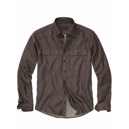 Mey & Edlich Mey & Edlich Herren Italo-Overshirt Braun 35% Leinen, 33 % Polyamid, 32 % Baumwolle
