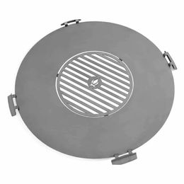 Grillplatte f&uuml;r Feuerschale, Edelstahl, 98 cm + Rost 46 cm