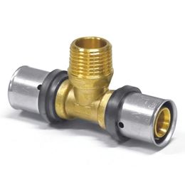 Boni-Shop&reg; Pressfitting T-St&uuml;ck 26 x 3 - 1" AG, Pressverbinder