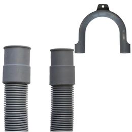 Boni-Shop&reg; Waschmaschinenschlauch, Sp&uuml;lmaschinenschlauch, 3/4 Zoll, 1 Meter, grau, mit B&uuml;gel