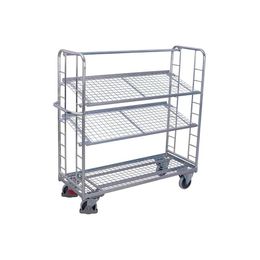 Cordes Etagenwagen, 3 Drahtgitterb&ouml;den, 400 kg Traglast, Transportwagen, verzinkt