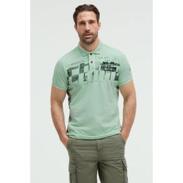 CAMP DAVID Herren Poloshirtlight mint, Gr. M, bedruckt, Web, Material: 100% Baumwolle, Shirts, aus Baumwolle