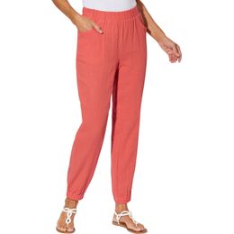 Damen Schlupfhose in Musselin-Qualit&auml;t grapefruit, Gr&ouml;&szlig;e 50