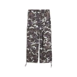 Puma Damen Sporthose "PumaTECH SPC Camo Oversized Hose Erwachsene", grau, Gr. M, Obermaterial: 100% Baumwolle. Tasche &ndash; Oben: 80% Polyester, 20%