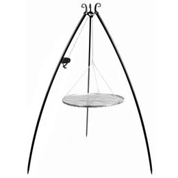 Schwenkgrill mit Dreibein, Edelstahl Grillrost 70 cm, 200 cm, mit Kurbel