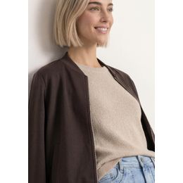 Street One Damen Cardiganschwarz coffee, Gr. 34, unifarben, Stoff, 71% Polyester, 26% Viskose, 3% Elasthan, Strickjacken, Jersey