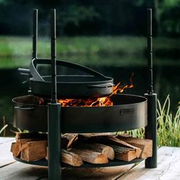 Feuerschalen Zubeh&ouml;r, Grill Mast, h&ouml;henverstellbar, Naturstahl