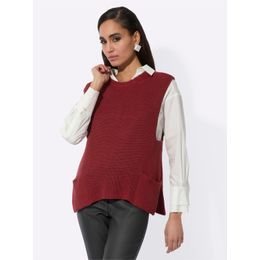 WITT Damen Pullunder mit aufgesetzten Taschen, kirsche, Gr&ouml;&szlig;e 44