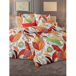 w&auml;schepur w&auml;schepur Bettw&auml;sche, wei&szlig;-orange-bedruckt, Gr&ouml;&szlig;e 80x80/155x220 cm