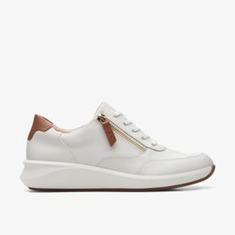 Clarks Un Rio Zip Wei&szlig;e Leder Sneakers
