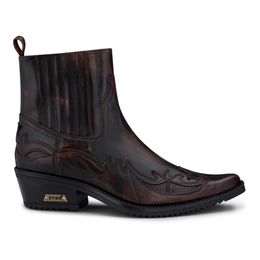 Herren Schwarz/Braun Winklepicker Cowboy-Stiefeletten