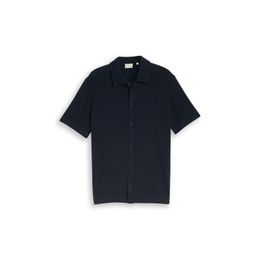 Tom Tailor Herren Regular Fit Hemd aus Jersey, blau, Uni, Gr. XXL