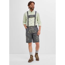 bonprix Trachtenhose aus Lederimitat, grau, Gr.62, Traditionelle Trachtenhose in Lederoptik