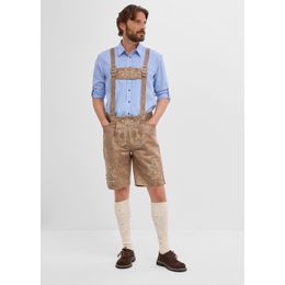 bonprix Trachtenhose aus Lederimitat, braun, Gr.50, Traditionelle Trachtenhose in Lederoptik