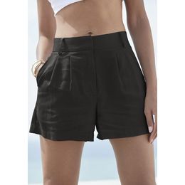 Lascana Webshorts schwarz Gr. 42 f&uuml;r Damen. Gerade