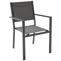 Ambia Garden Stapelsessel, Grau, Metall, Textil, eckig, 55x86x61 cm, Gartenm&ouml;bel, Gartenst&uuml;hle, Gartenst&uuml;hle stapelbar