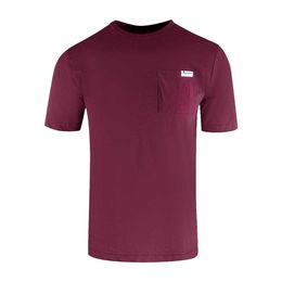 Aquascutum - "Active" T-Shirt f&uuml;r Herren, Tasche (Burgunderrot)