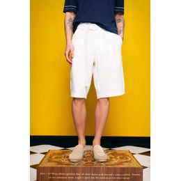 Herren Leinen-Mix Hochtaillierte Chino-Shorts