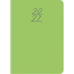 Korsch Wochenplaner Colour 2027, 128 Seiten, 2 Seiten je Woche, 12-Monats-Kalendarium f&uuml;r D, B 115 x H 155 mm, gr&uuml;n