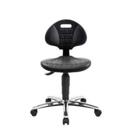 Topstar Arbeitsdrehstuhl TEC 25, Permanentkontaktmechanik, Muldensitz, Hartbodenrollen, PU-Schaum/Stahl-Fu&szlig;kreuz, schwarz/chrom