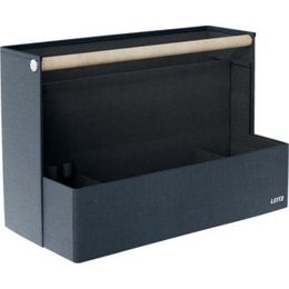 Leitz Schreibtisch-Organizer, 4 F&auml;cher + 3 Stifteschlaufen, bis 8 kg, B 380 x T 190 H 260 mm, Holzgriff, Recycling-Stoff, dunkelgrau