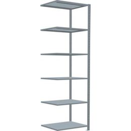 SCHULTE LAGERTECHNIK Fachbodenregal Stecksystem MultiPlus250, Anbauregal, 6 Fachb&ouml;den, Kreuzstrebe, B 750 x T 600 x H 2500 mm, silbergrau/verzinkt