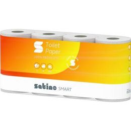 satino Toilettenpapier Smart, 2-lagig, mit Pr&auml;gung, L 44 m x B 94 mm, Recycling-Papier, soft beige, 8 x 250 Blatt