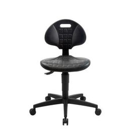 Topstar Arbeitsdrehstuhl TEC 25, Permanentkontaktmechanik, Muldensitz, Hartbodenrollen, PU-Schaum/Polyamid-Fu&szlig;kreuz, schwarz/schwarz